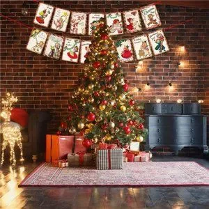 Holiday | Vintage Style Christmas Banner Decorations Traditional ...